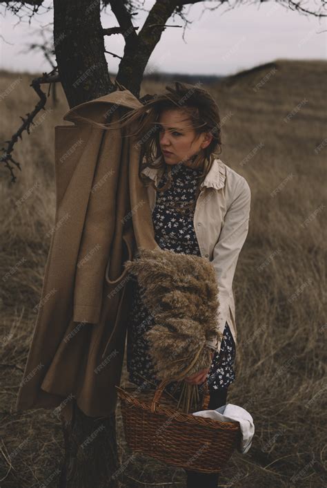Premium Photo Portrait Of A Woman Who Emits Suffering Calm And