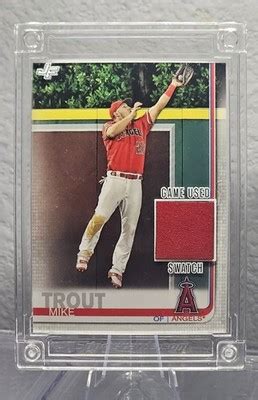 Mike Trout Jersey Fusion Game Used Swatch From 2014 Mvp Season Ebay