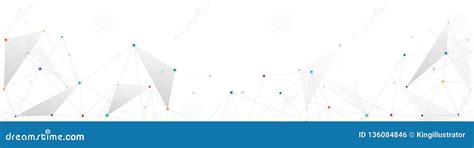 Geometric Abstract Background With Connected Dots And Lines Molecular Structure And