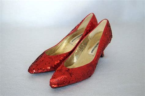 Vintage Red Sequined Kitten Heels Ruby Slippers Size 9 Etsy Heels