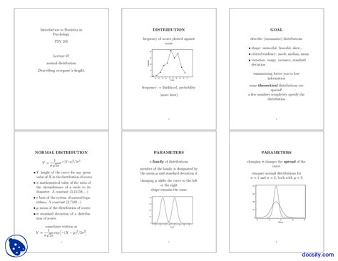 Normal Distribution Introduction To Statistics In Psychology Lecture Slides Slides
