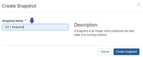 how to create vm snapshot and where is it saved xloud