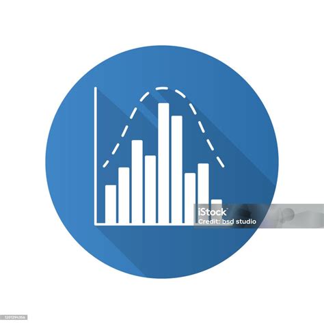 히스토그램 플랫 디자인 긴 그림자 문말 아이콘 다이어그램 비즈니스 거래 정보 재무 분석 통계 데이터 시각화 정보의 상징적 표현 벡터 실루엣 일러스트레이션 개념에 대한 스톡