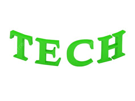 Tech Sign With Green Letters Shape Futuristic Light Tech Png