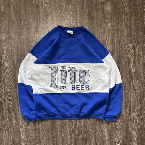 Rare Vintage 80s Miller Lite Beer Sweatshirt Crewnec Gem
