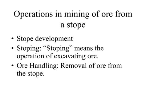 Underground Metal Mining Methods Ppt