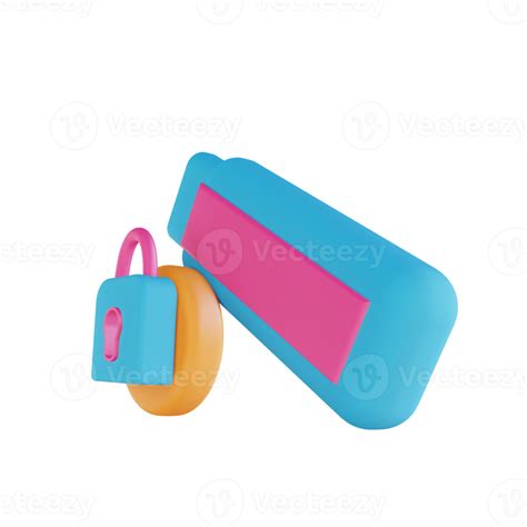 3d Illustration Flashdisk Security Lock 10855988 Png