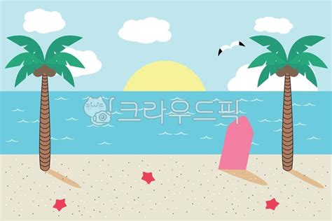 해변 여름 해수욕장 바다 해변일러스트 사진 이미지 일러스트 캘리그라피 17wvw작가