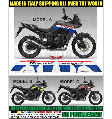 Kit Stickers Transalp Xl 750 2023 Black Decal White