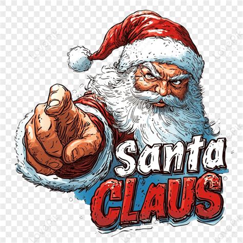 산타클로스 만화 스타일 텍스트 효과 Png 일러스트 무료 다운로드 Lovepik