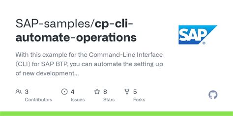 Github Sap Samplescp Cli Automate Operations With This Example For The Command Line