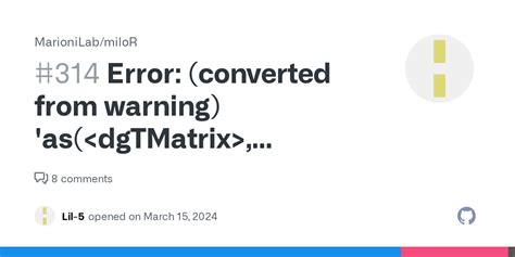 Error Converted From Warning As Dgcmatrix Is Deprecated