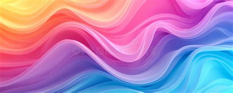 A Beautiful Rainbow Gradient Wave Pattern With Smooth Undulating Curves And A Rich Vibrant