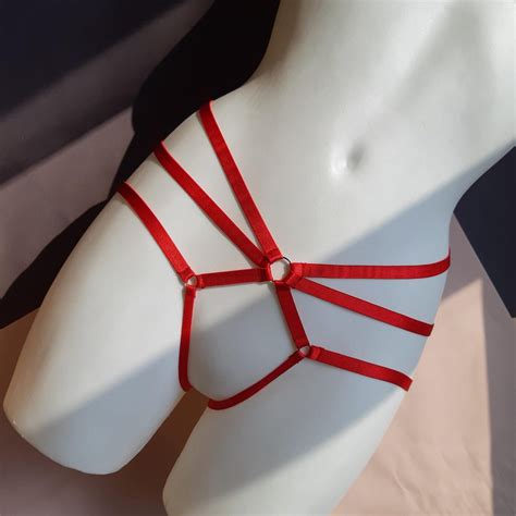 Red Crotchless Panties Butt Hanrss For Women Open Crotch Lingerie Sexy