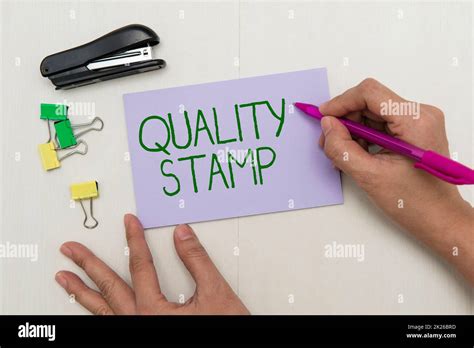 Writing Displaying Text Quality Stamp Business Concept Seal Of