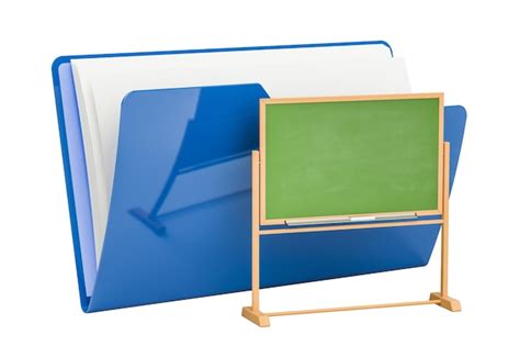 Premium Photo Computer Folder Icon With Chalkboard 3D Rendering