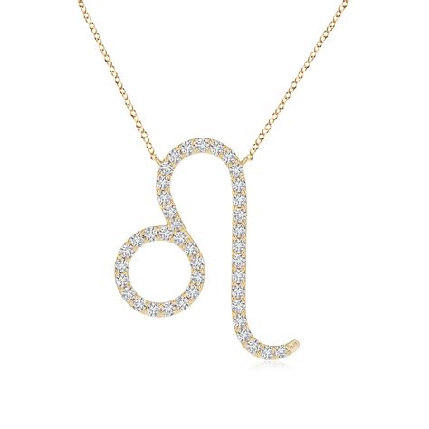 Prong Set Diamond Leo Zodiac Sign Pendant