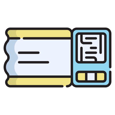Boarding Pass Generic Thin Outline Color Icon Boarding Pass Generic Thin Outline Color Icon