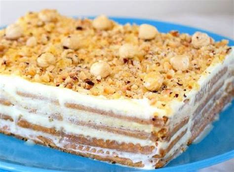 Бисквитена торта с банани рецепта и продукти