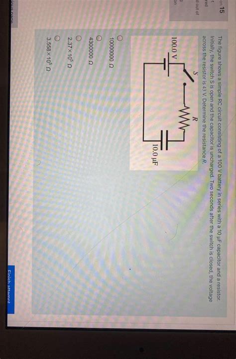 Solved On Red The Figure Shows A Simple RC Circuit Chegg Com