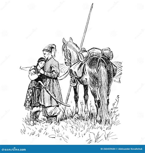 Illustration From The Book Bohdan Khmelnytskyi M Starytskyi Editorial Stock Image