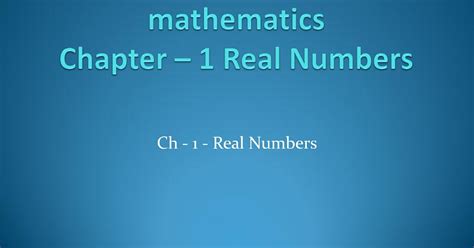 Class X Maths Ch 1 Real Numbers Basic Concepts 1 School Asssistant Last Minute Revision Class X Maths Ch 1 Real Numbers Basic Concepts 1 School Asssistant Last Minute Revision