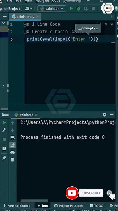 One Line Code Create A Basic Calculator Shorts Python Programming Youtube