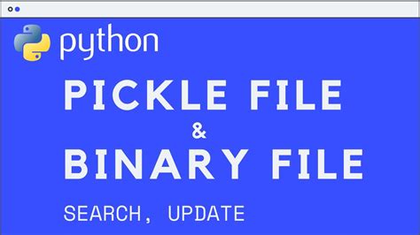 Search And Update In Python Binary Files Youtube
