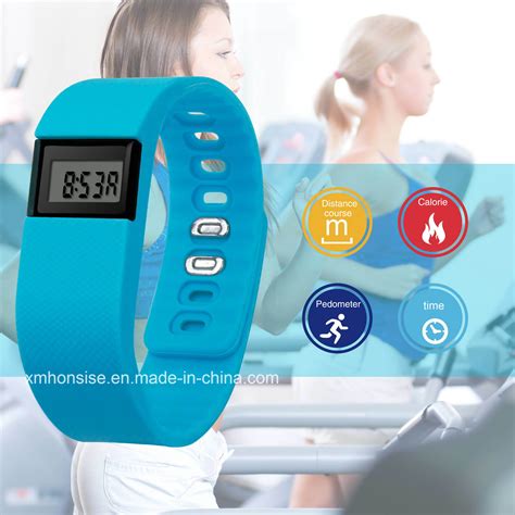 Outdoor Running Rubber Wristband Bracelet Fitbit Pedometer Watch