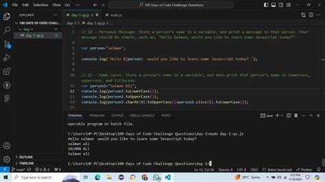 Salman Ali On Linkedin 100daysofcodingchallenge Programming Coding Javascript Challenge