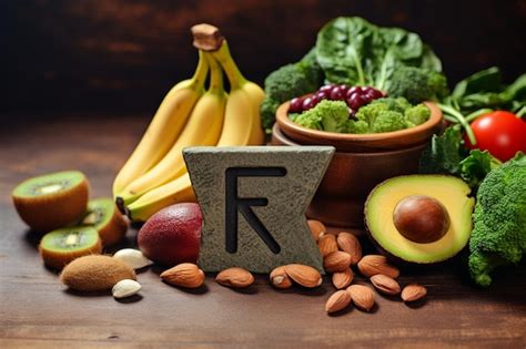 Inscription Healthy Diet With Ingredients Containing Natural Potassium