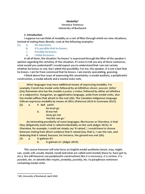 Modality Pdf Modal Logic Verb