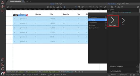 Wappler Documentation Set Table Row Background Color With Dynamic Value