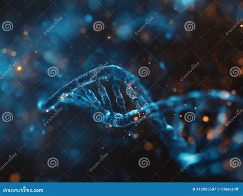 Glowing Dna Strand In Blue Tones Stock Image Image Of Analysis Medical 312885507
