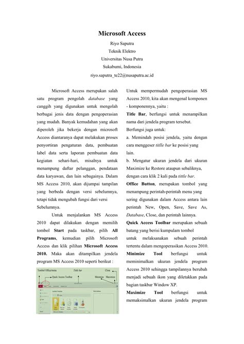 Pdf Microsoft Access