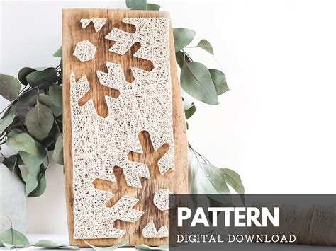 snowflake silhouette string art pattern printable christmas string