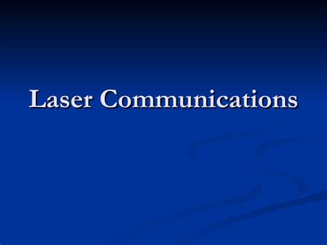 Laser Comm Ppt