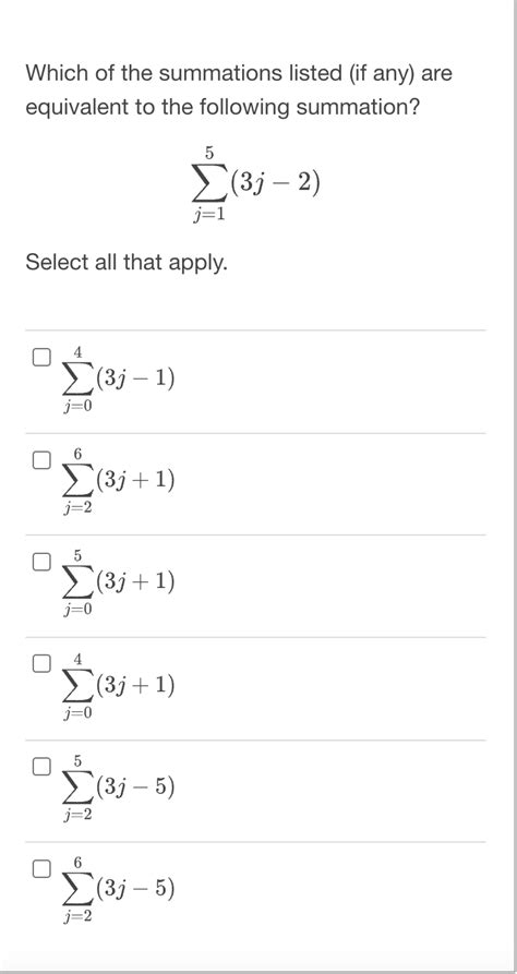 Solved Which Of The Summations Listed If Any