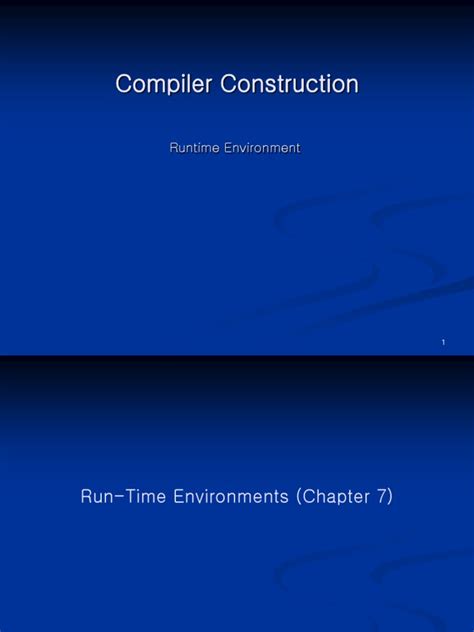 Compiler Construction Runtime Environment Pdf Subroutine Scope Computer Science