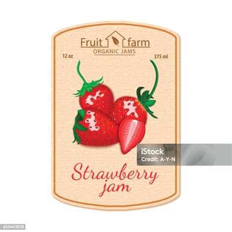 벡터 딸기 잼 레이블입니다 딸기 과일의 구성입니다 딸기 잼 베리 잼 주스 스무디와 함께 항아리에 대 한 스티커의 디자인 디자인에 대 한 텍스처와 복고 스타일 스티커 건강한