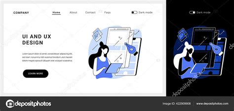 UI And UX Design Vector Concept Landing Page Stock Vector Image By VisualGeneration