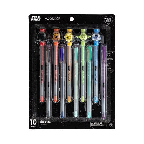 Yoobi X Star Wars Gel Pens With Charms 10 Pack