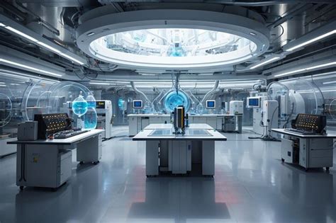 Premium Ai Image Quantum Computing Futuristic Science Lab