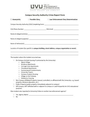 Fillable Online CSA Report Form Fax Email Print PdfFiller