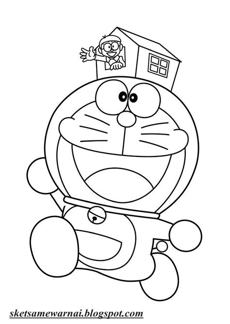 Sketsa Mewarnai Gambar Doraemon Sketsa Mewarnai