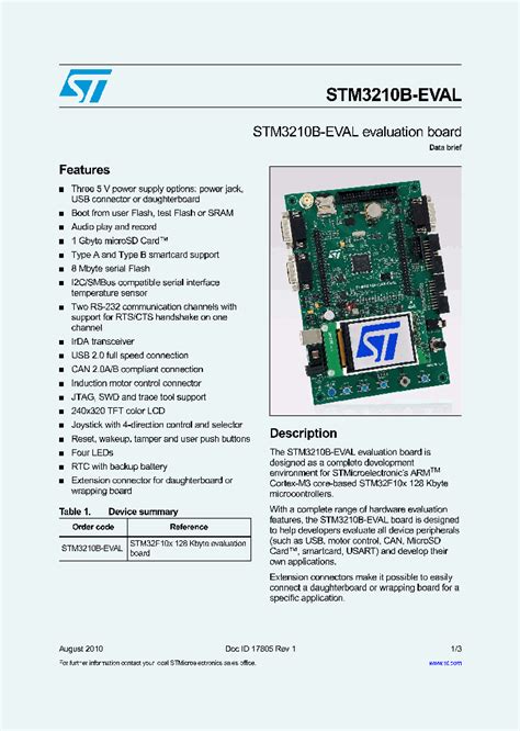Stm3210b Eval4646609pdf Datasheet Download Ic On Line