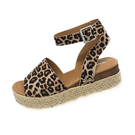 Savings Clearance 2025 Asdoklhq Summer Sandals For Womenfashion Sandals Women Leopard Comfy