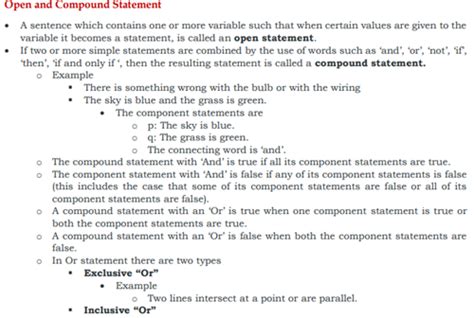 Cbse Class 11 Maths Revision Notes Chapter 14 Mathematical Reasoning