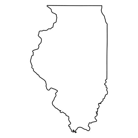 Black And White Outline Map Of Illinois 56449654 Vector Art At Vecteezy