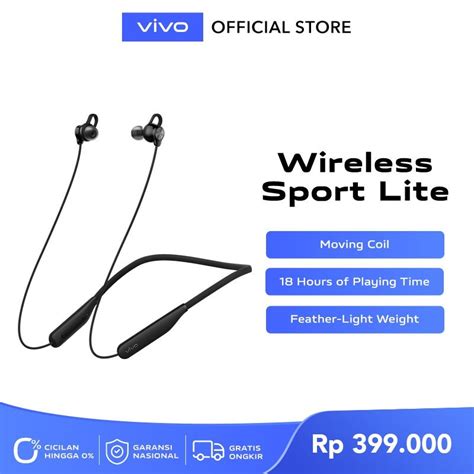Jual Vivo Wireless Sport Lite Hitam Shopee Indonesia
